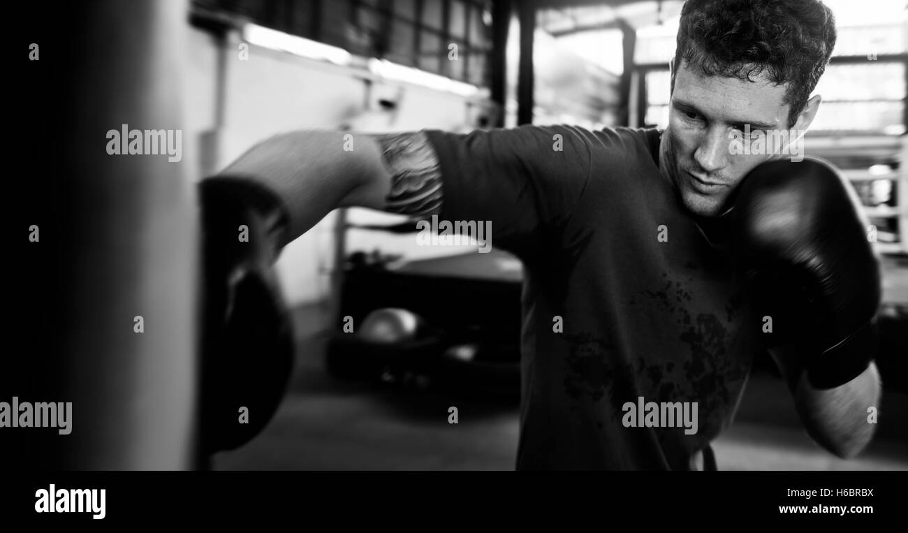 Gym exercise man Black and White Stock Photos & Images - Alamy