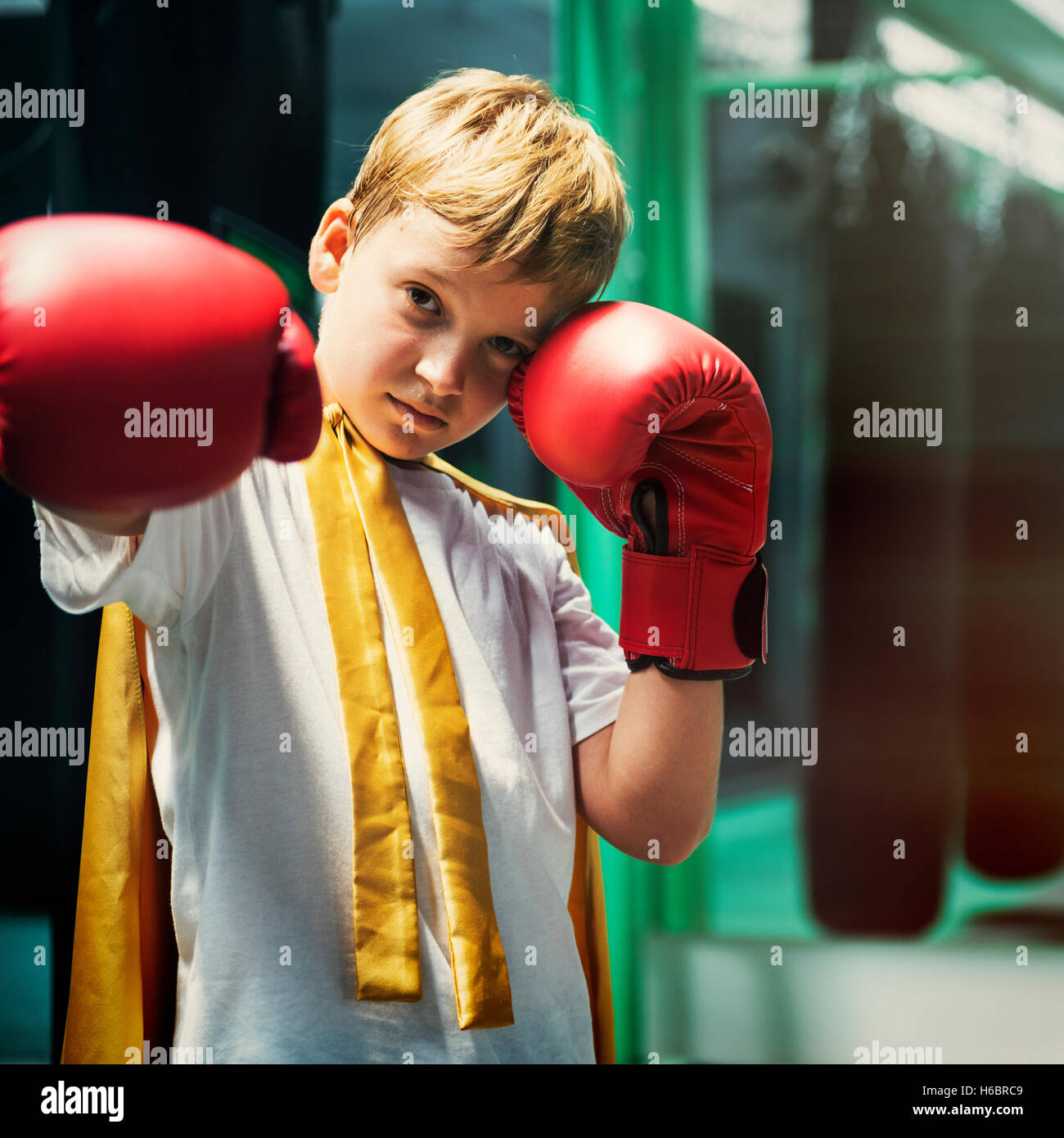 Boy Training Boxing Exercise Movement Concept Stock Photo - Alamy