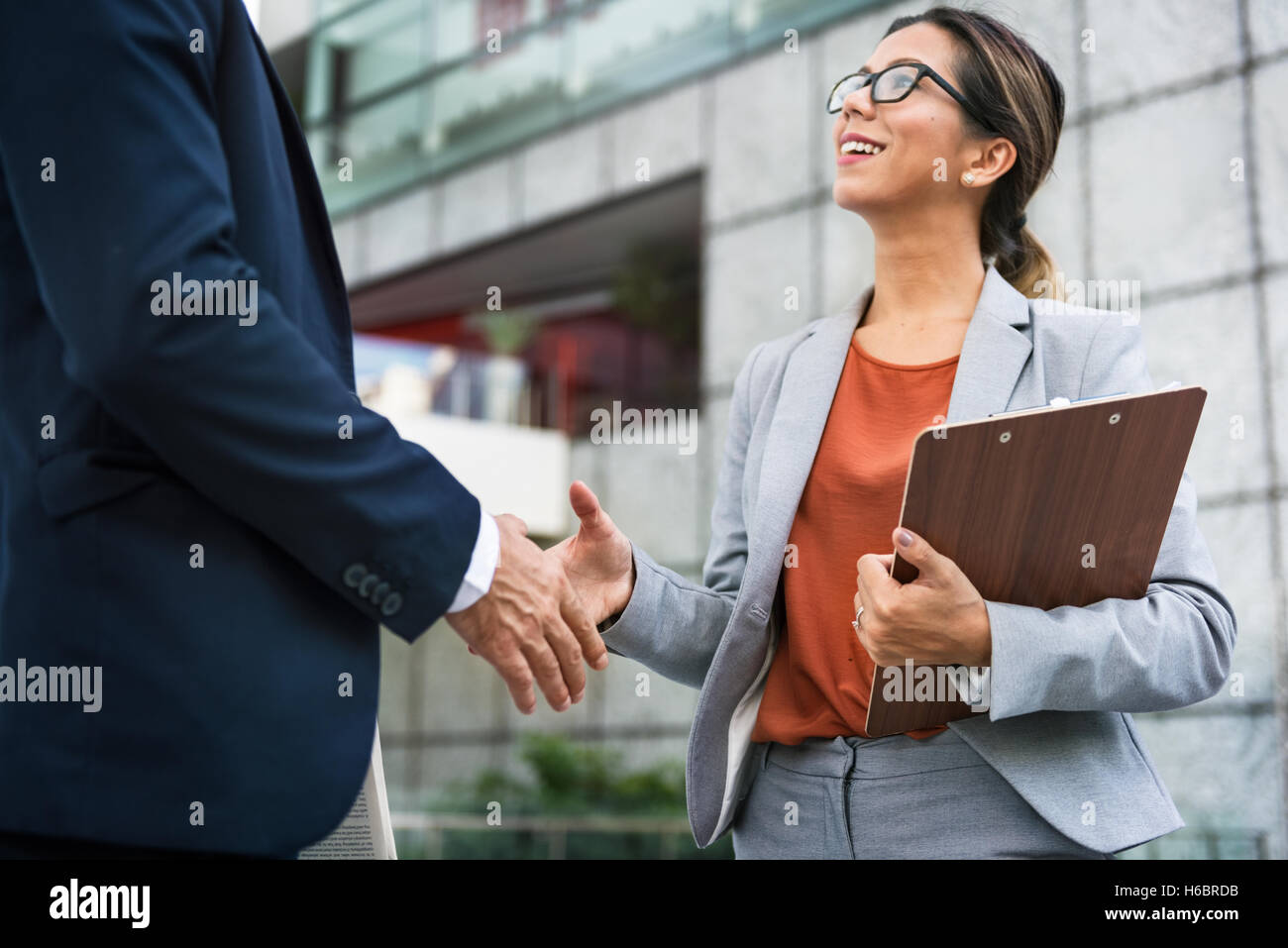 Handshake Greeting Corporate Business People Concept Stock Photo - Alamy