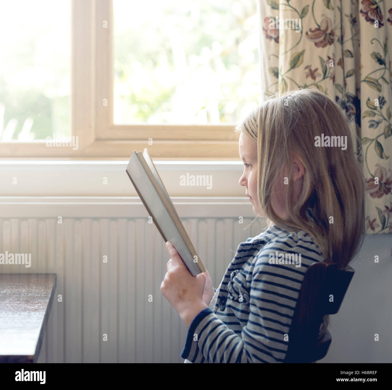 Adorable Cute Girl Reading Storytelling Concept Stock Photo - Alamy