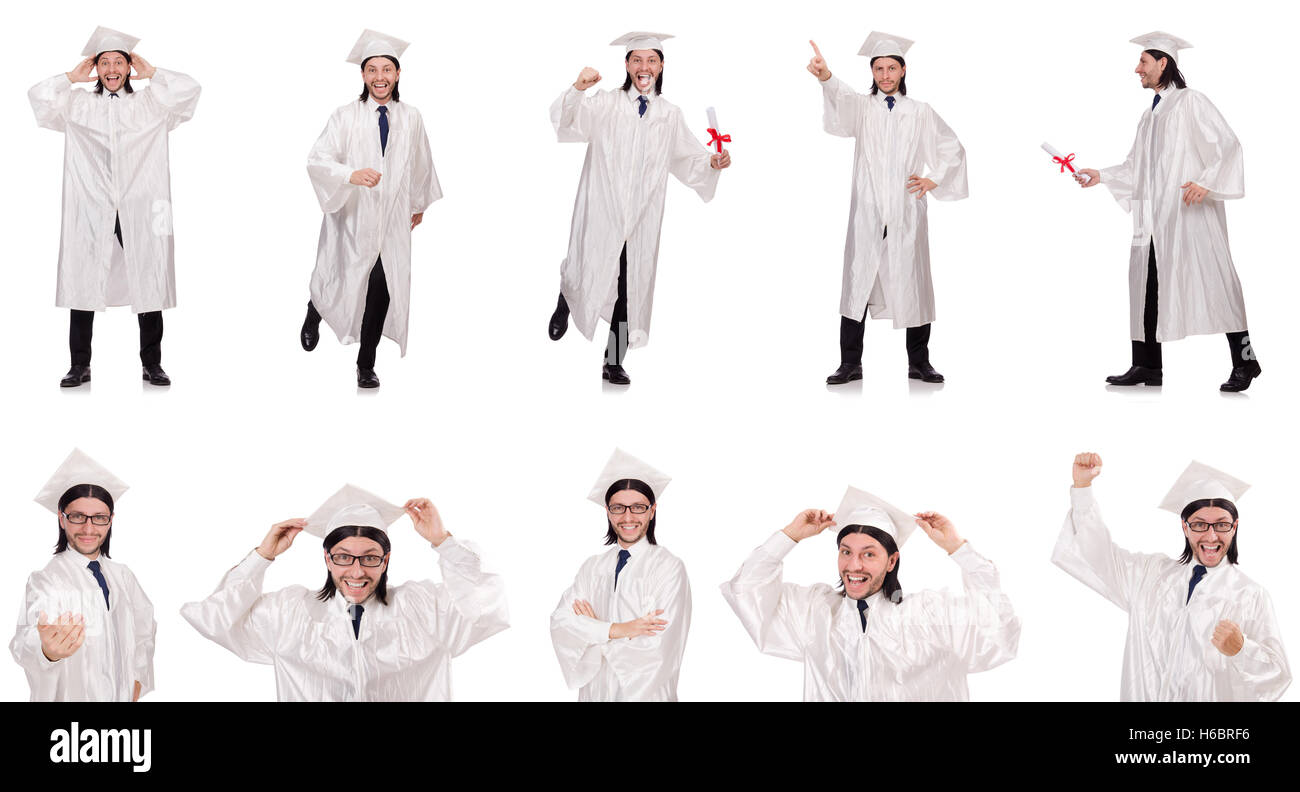 Young man ready for university graduation Stock Photo - Alamy