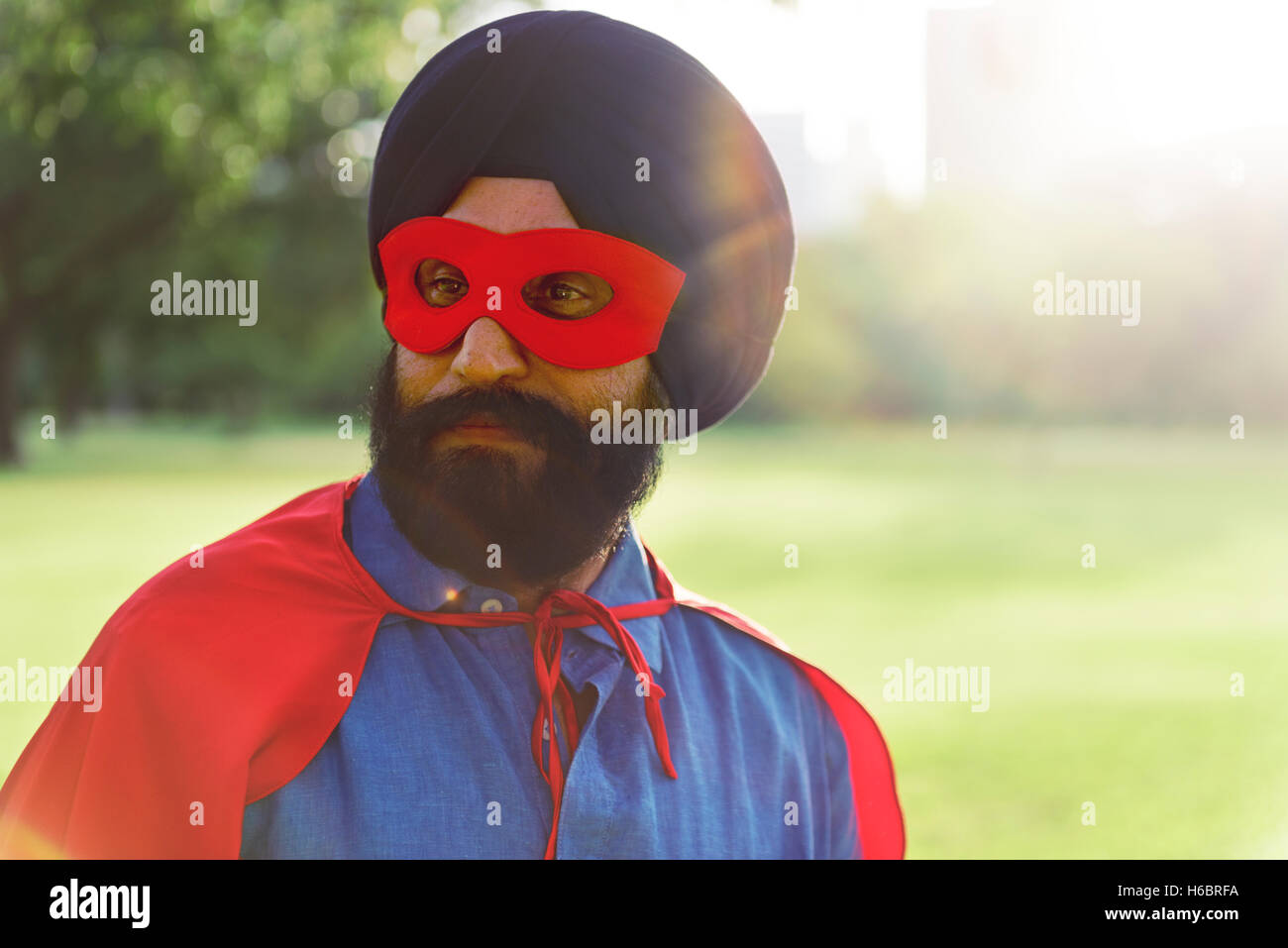 Indian Man Superhero Power Concept Stock Photo - Alamy