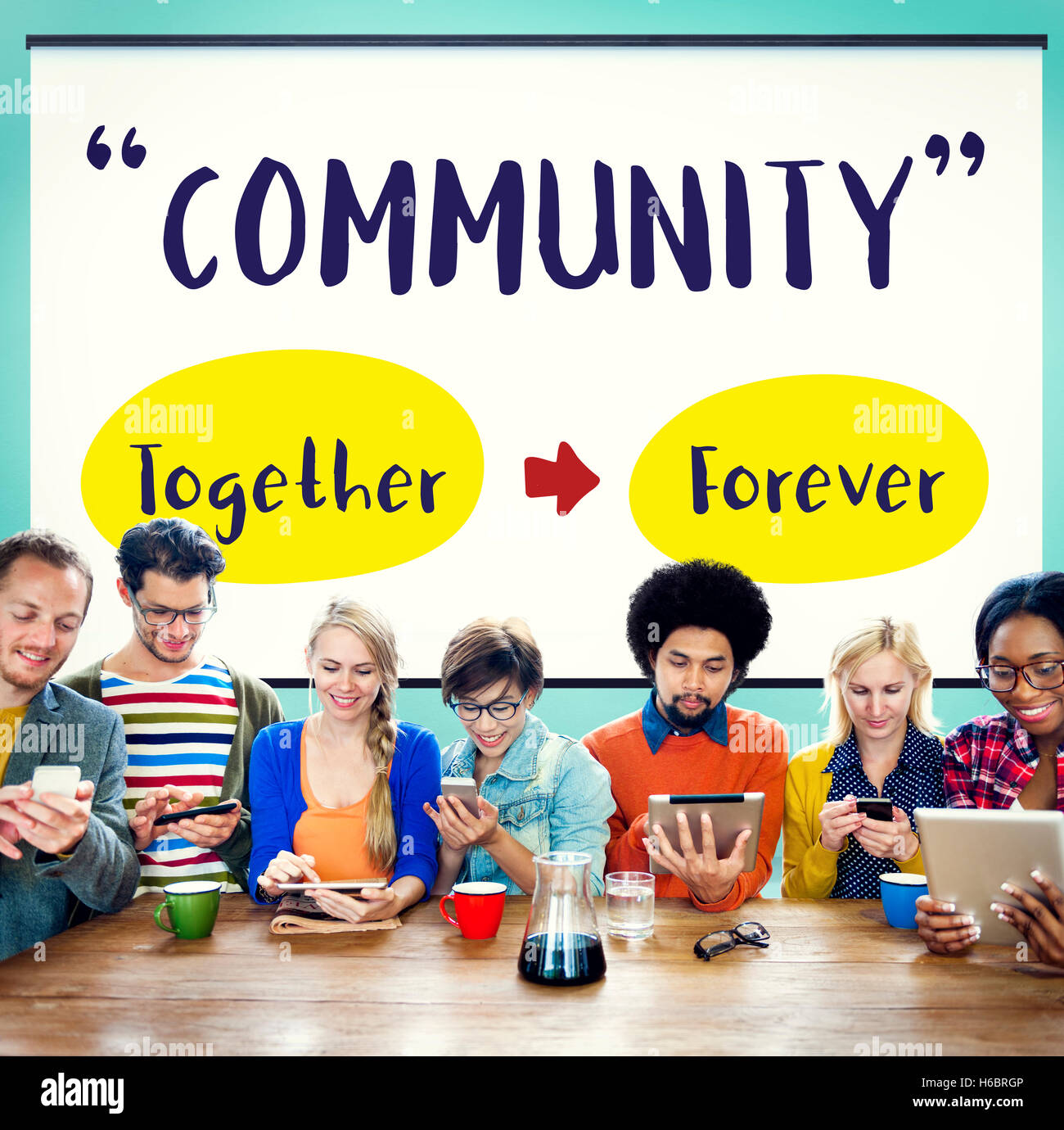 Together Technology Browsing Working Concept Stock Photo - Alamy