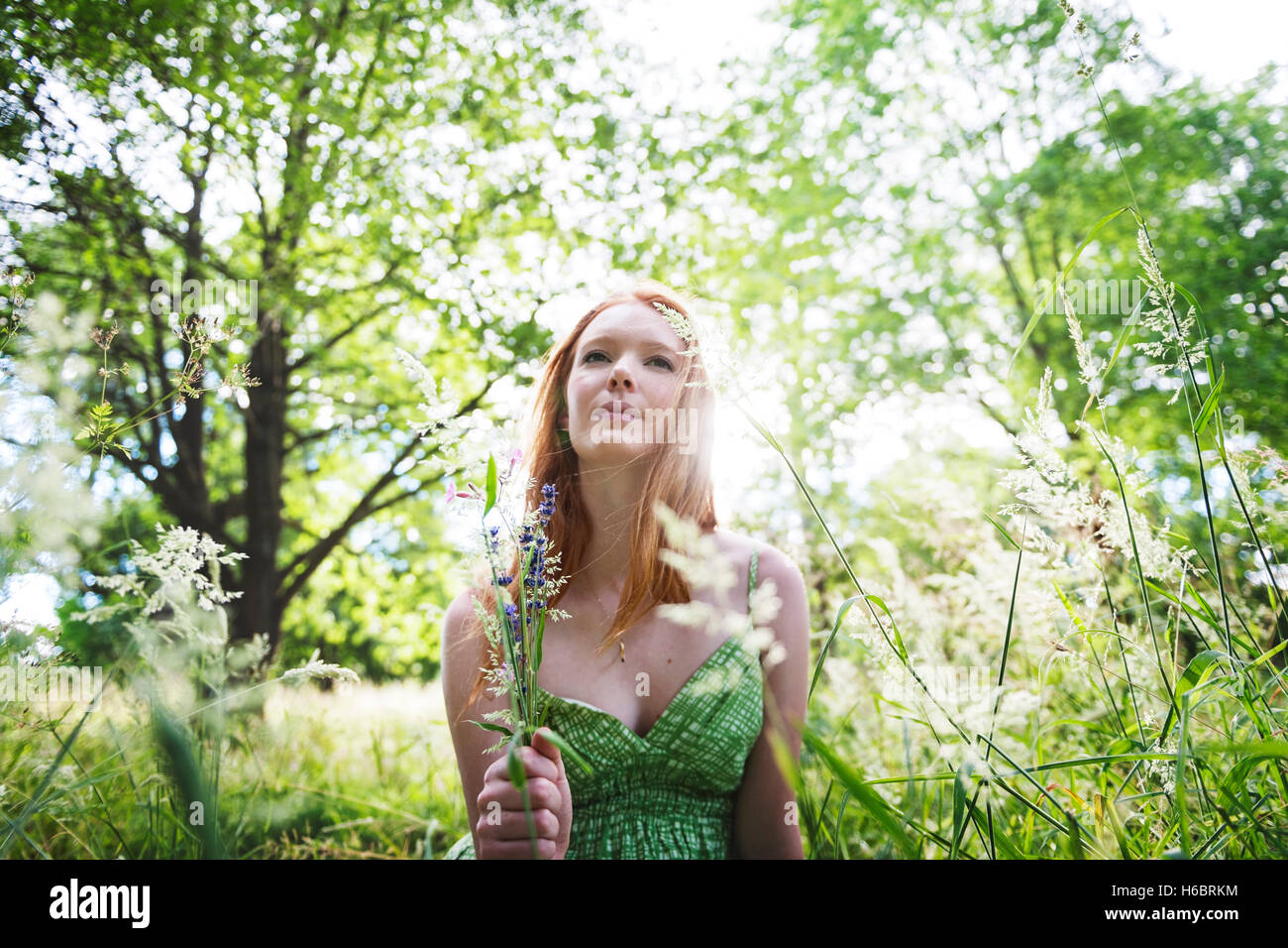 Woman Portrait Relax Nature Outdoor Pretty Concept Stock Photo - Alamy
