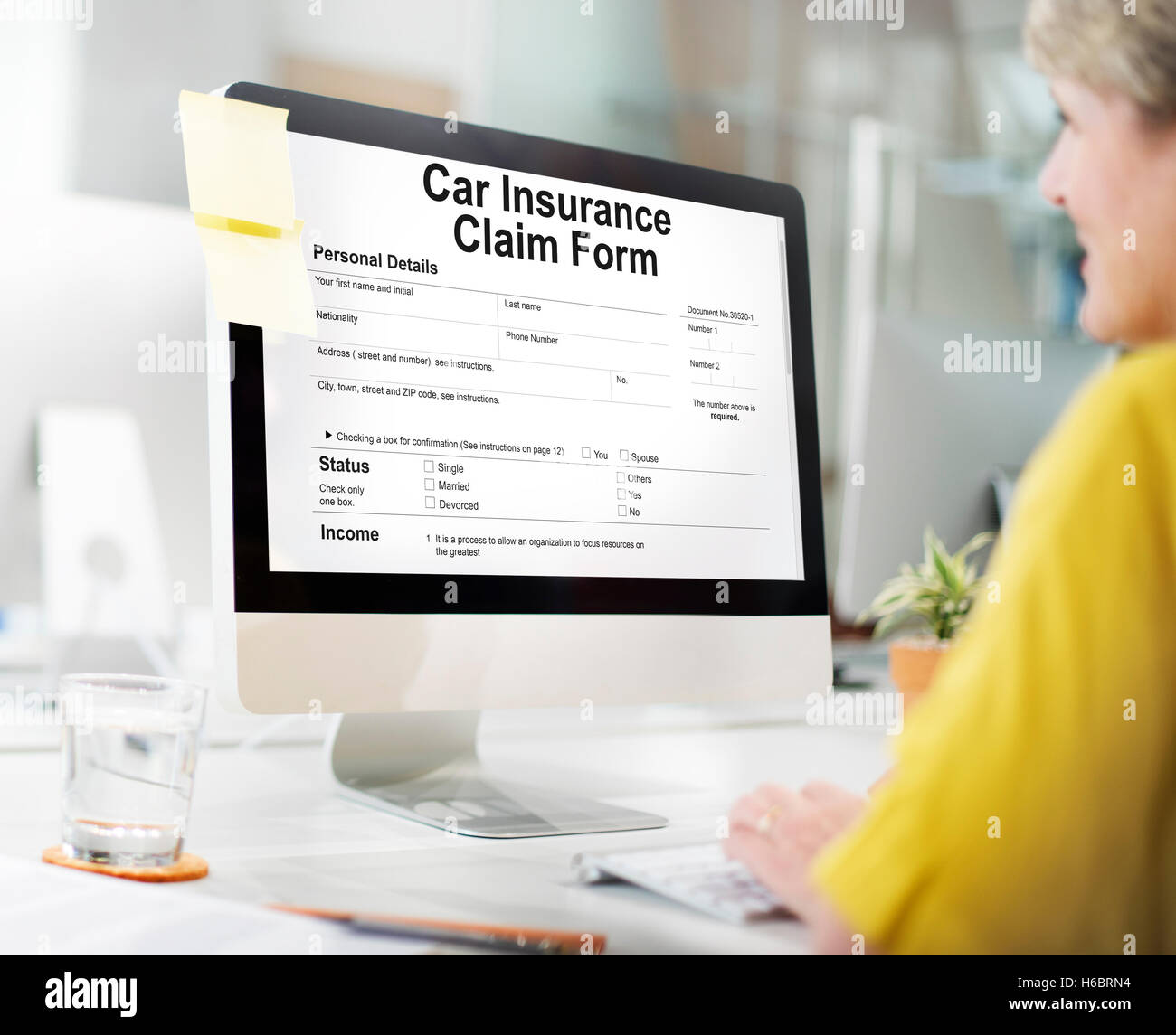 Vehicle Car Insurance Claim Form Concept Stock Photo - Alamy