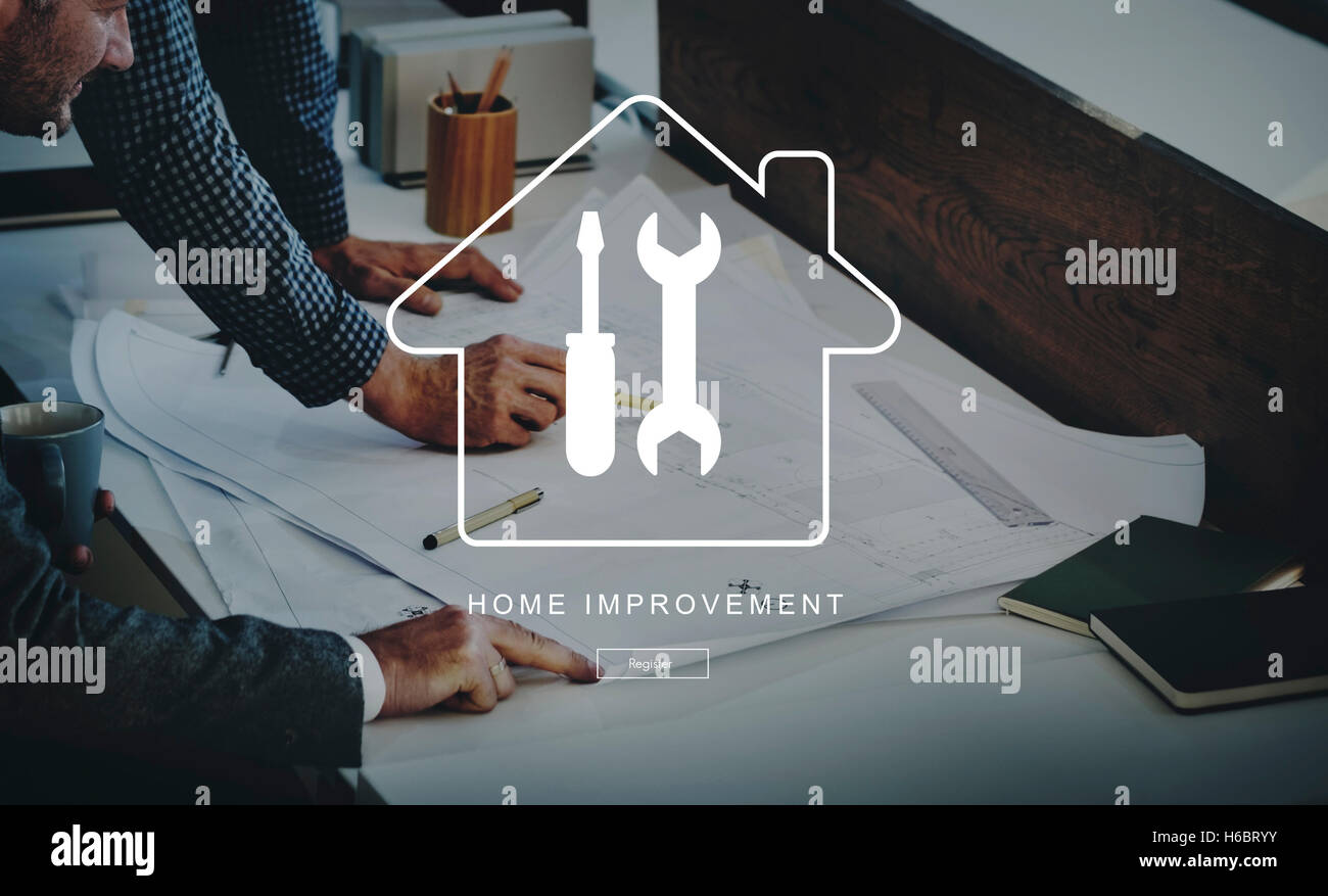 Teamwork Colleagues Communication Blueprint Concept Stock Photo - Alamy