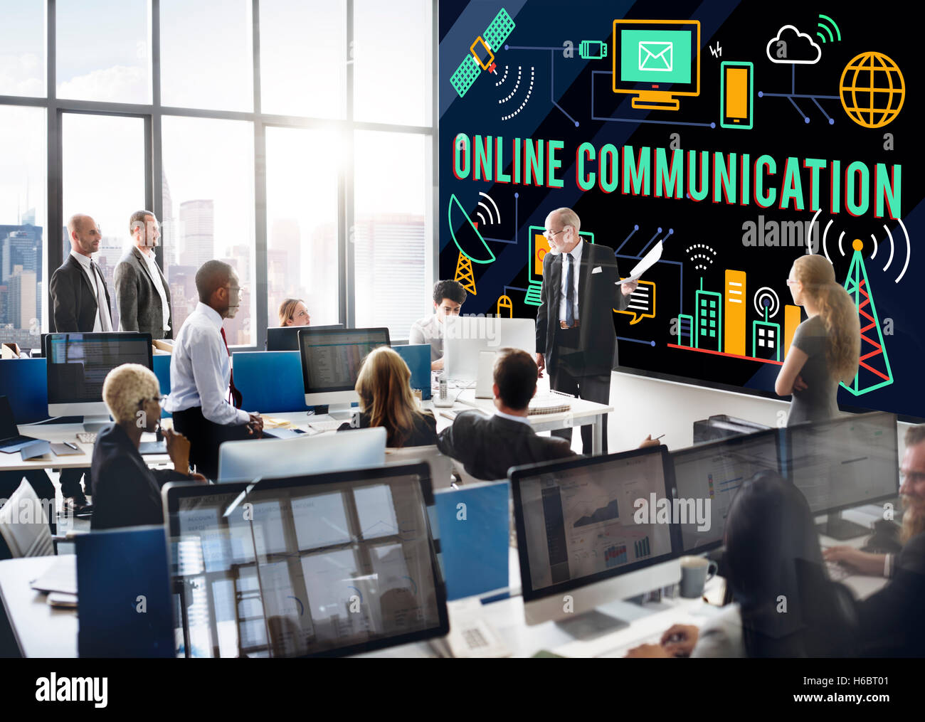 Online Communication Chat Conversation Global Concept Stock Photo - Alamy