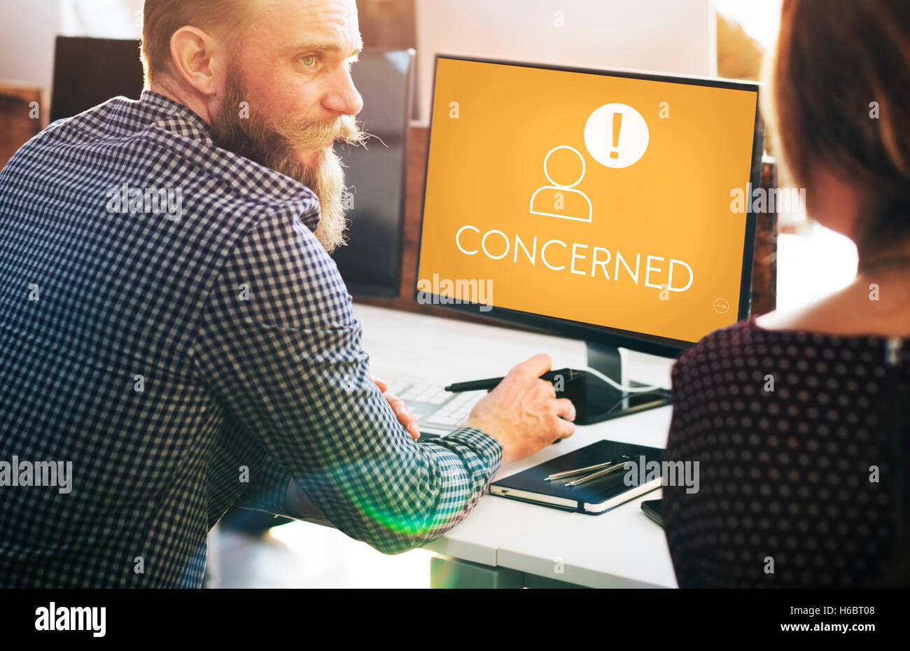 Model Icon Exclamationmark Concerned Graphic Concept Stock Photo - Alamy