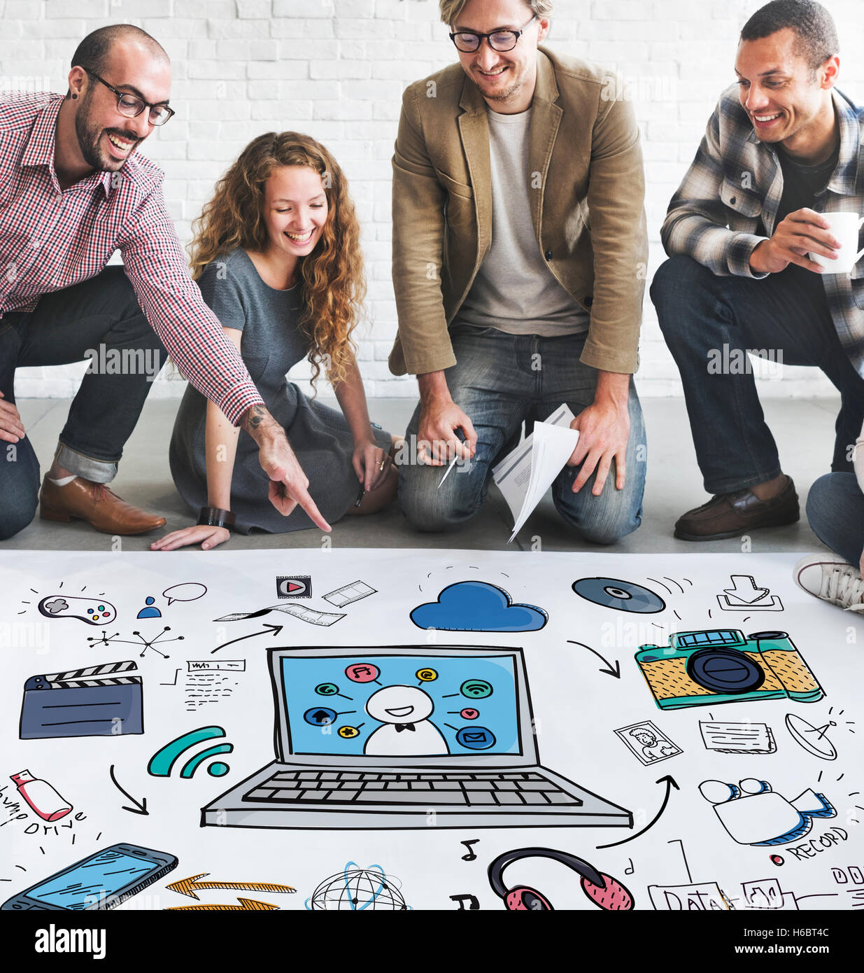 Computer Networking Technology Sharing Connecting Concept Stock Photo ...