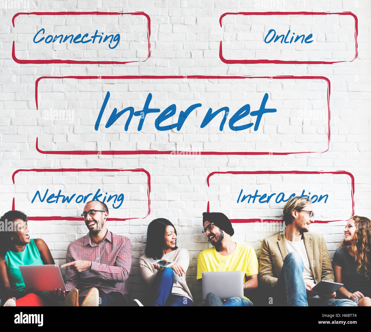 Social Network Connection Internet Digital Words Concept Stock Photo ...