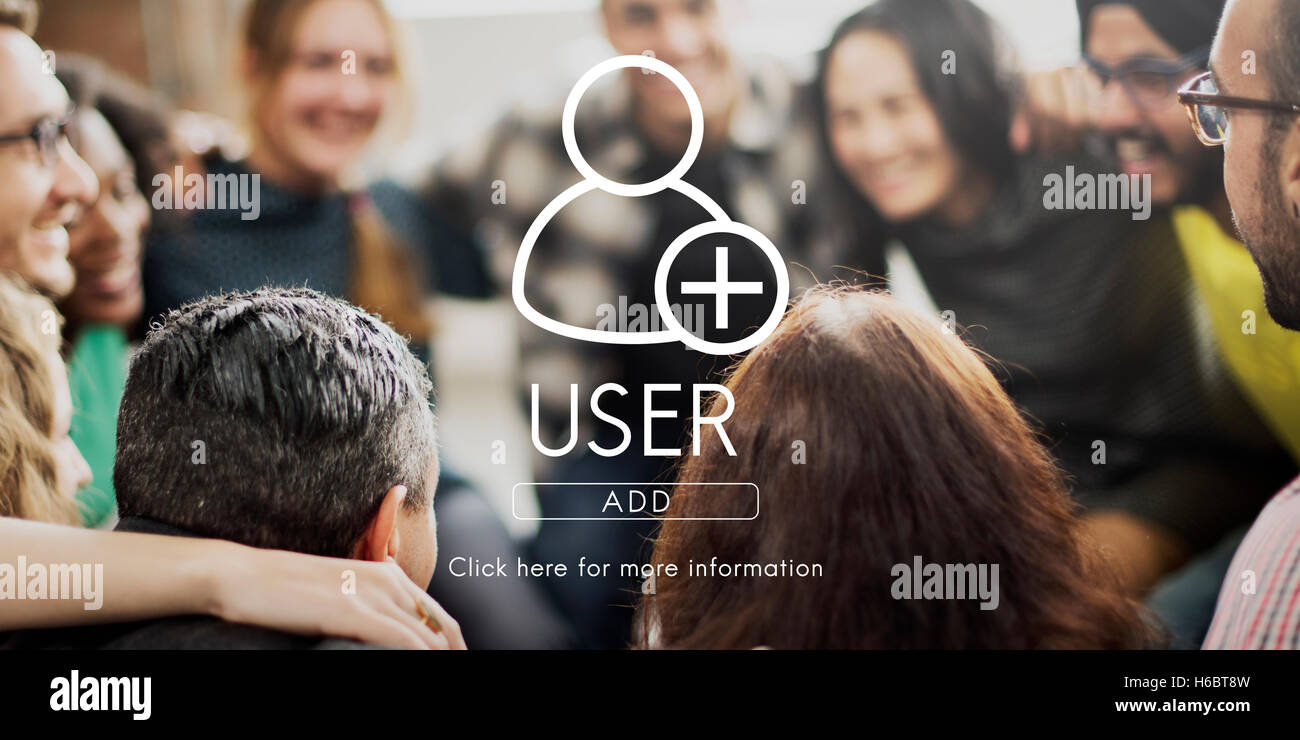 Add Friends Community Connection Socialize Concept Stock Photo - Alamy