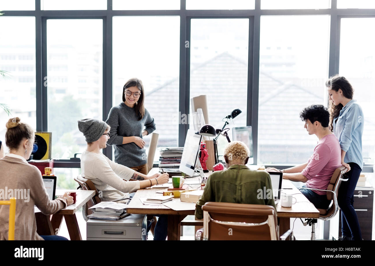 Teamwork Together Professional Occupation Concept Stock Photo - Alamy