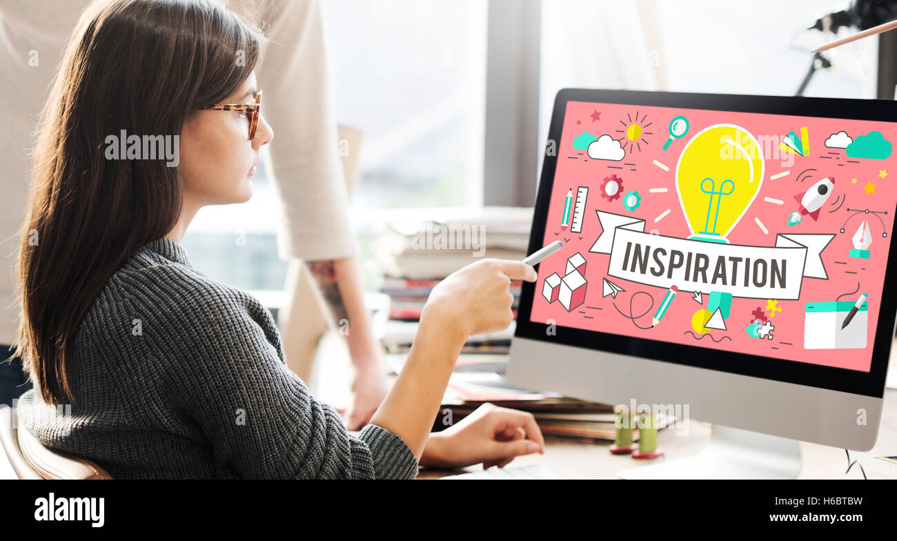 Inspiration Creation Solution Ideas Motivation Concept Stock Photo - Alamy
