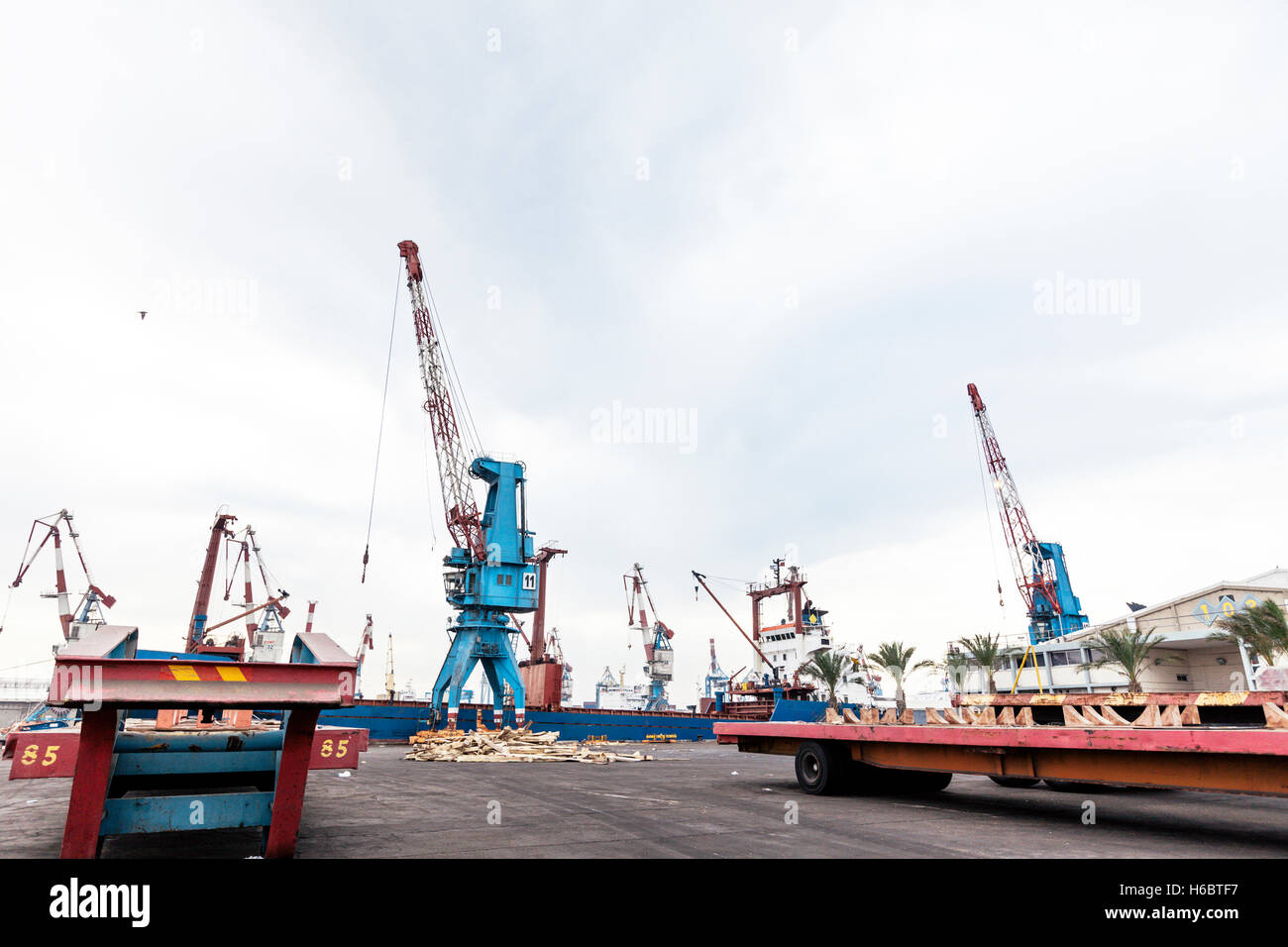 View of a commercial port Stock Photo - Alamy