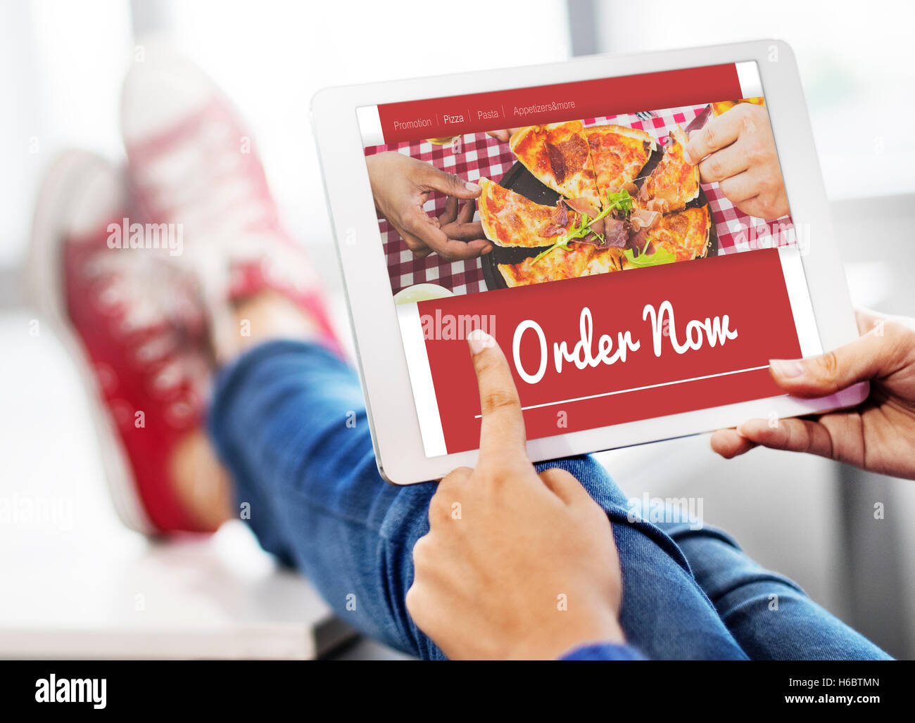 Food Order Pizza Online Internet Concept Stock Photo - Alamy