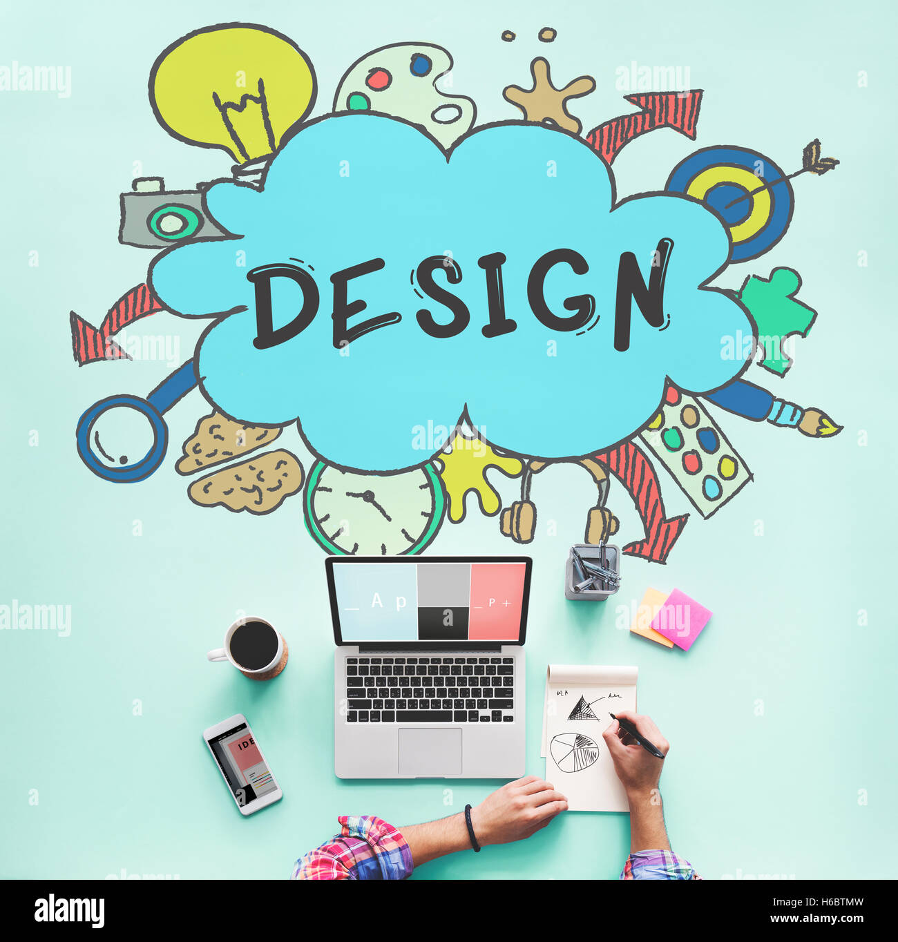 Creativity Ideas Design Thought Bubble Icon Concept Stock Photo - Alamy