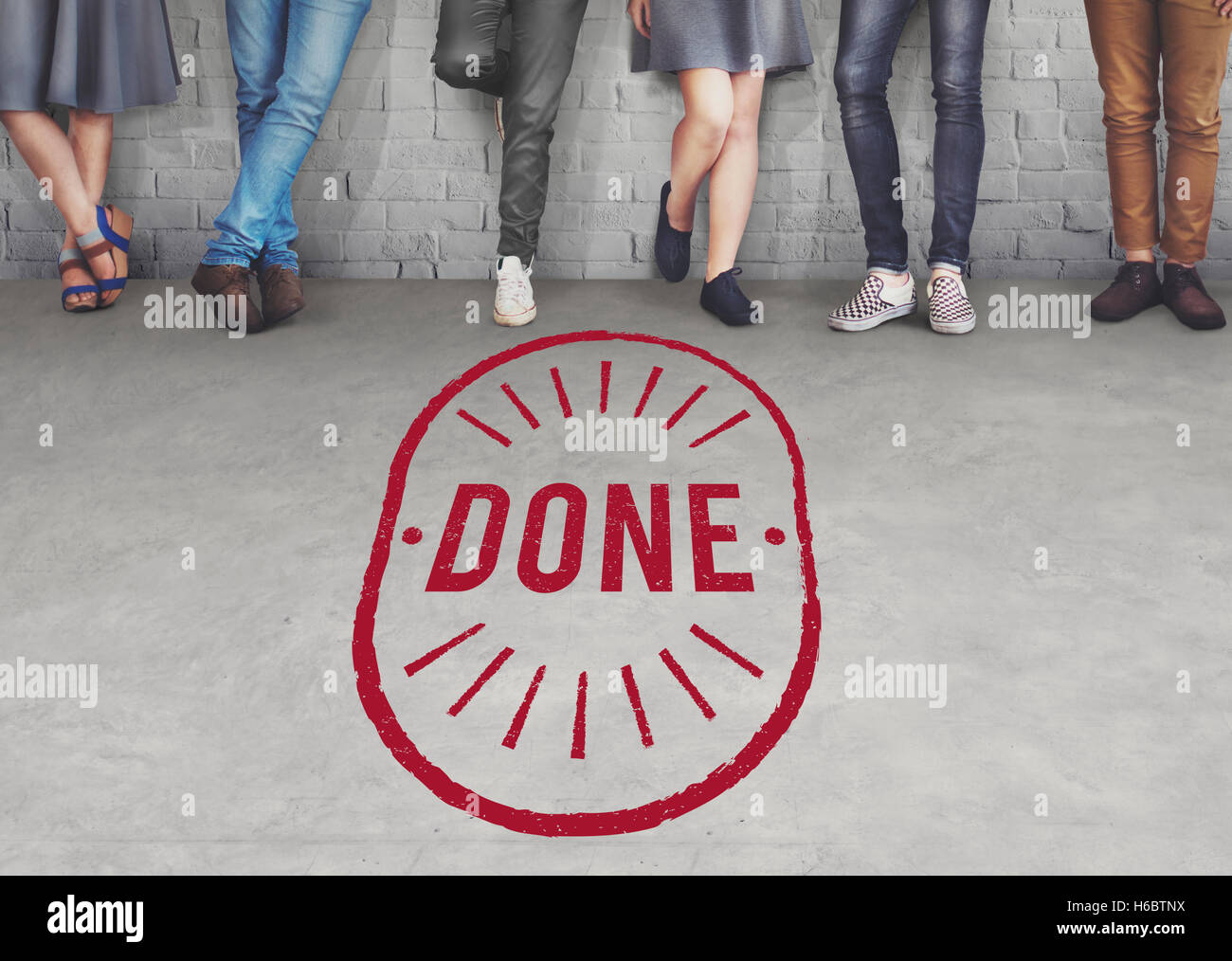 Done Finished Shut Close Sealed Graphic Concept Stock Photo - Alamy
