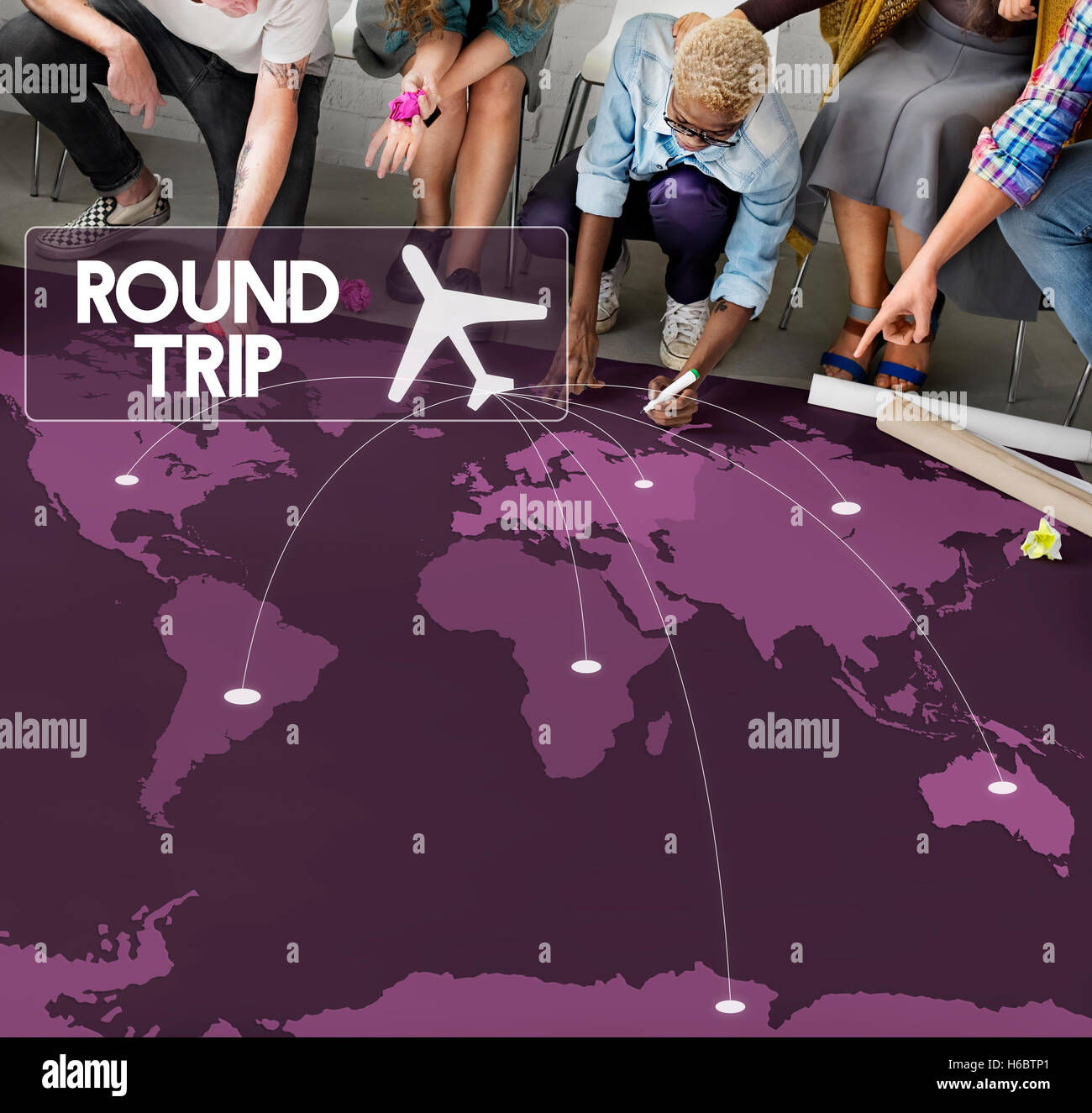 Flight Ticket Booking Destination Journey Concept Stock Photo - Alamy