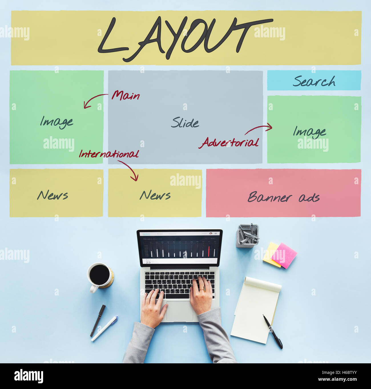 Layout Website Content Web Design Concept Stock Photo - Alamy
