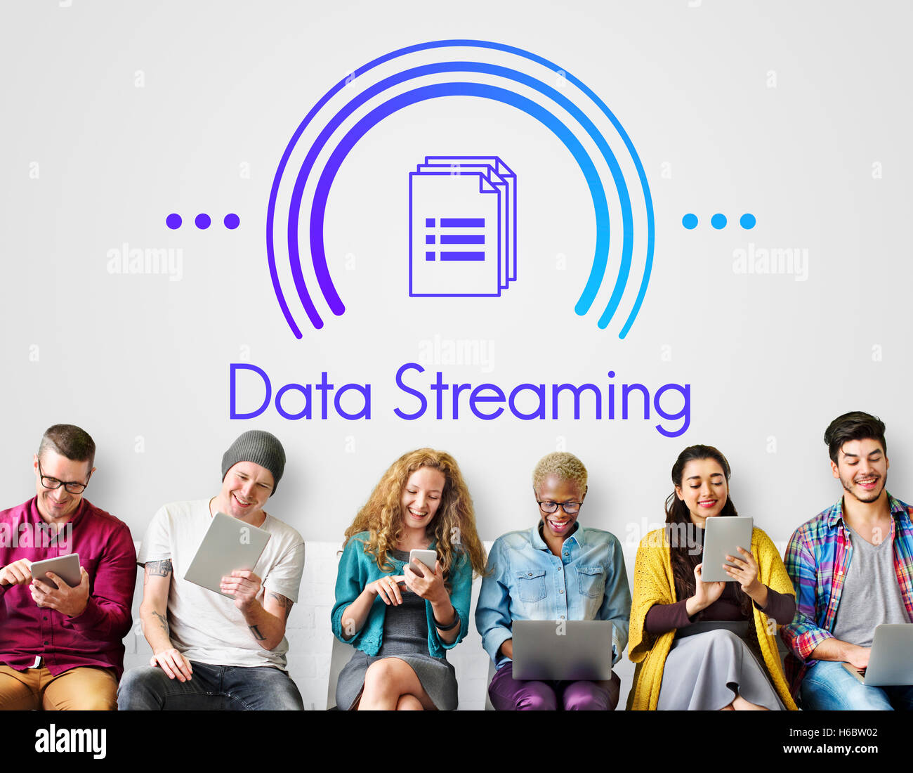 Data Streaming Connection Computer Technology Concept Stock Photo - Alamy