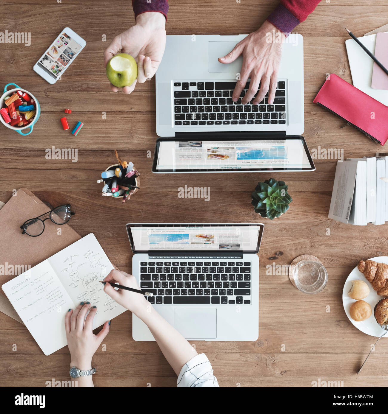 Laptop Technology Corporate Business Teamwork Branding Concept Stock ...