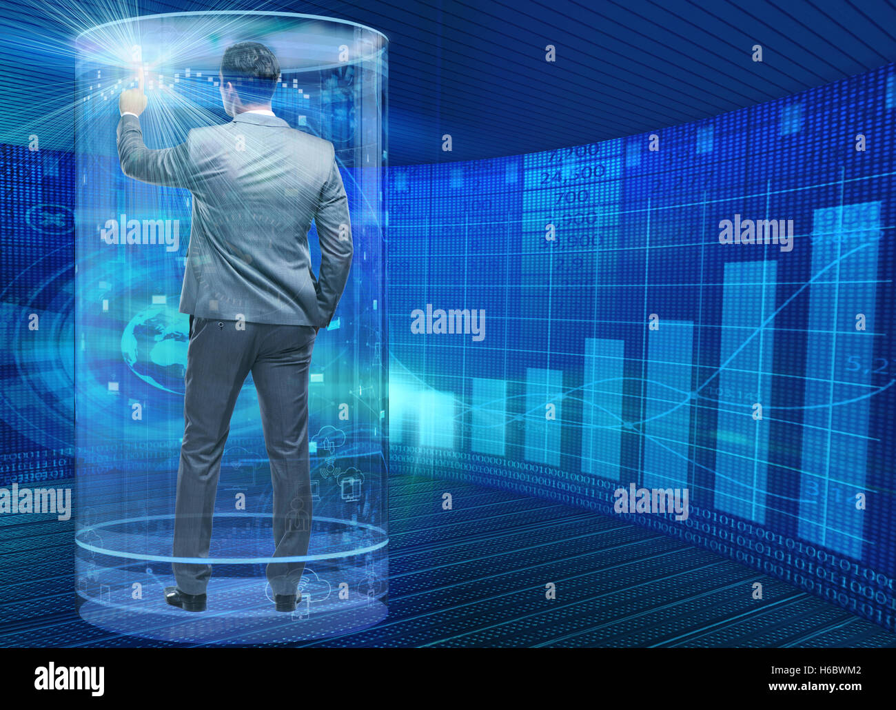 Man in stock exchange trading concept Stock Photo - Alamy
