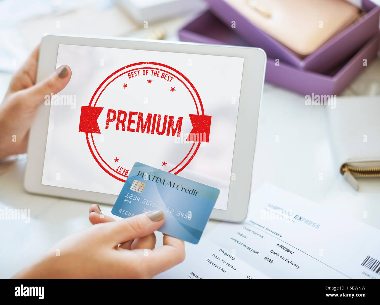 Premium Quality Value Guarantee Worth Standard Concept Stock Photo - Alamy