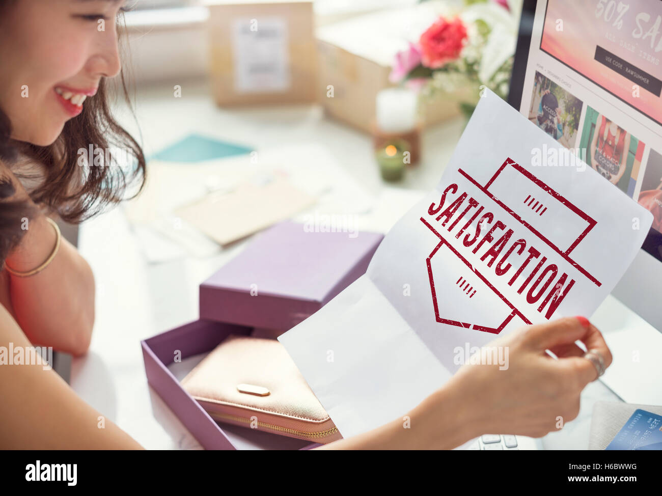 Satisfaction Happy Service Client Customer User Concept Stock Photo - Alamy