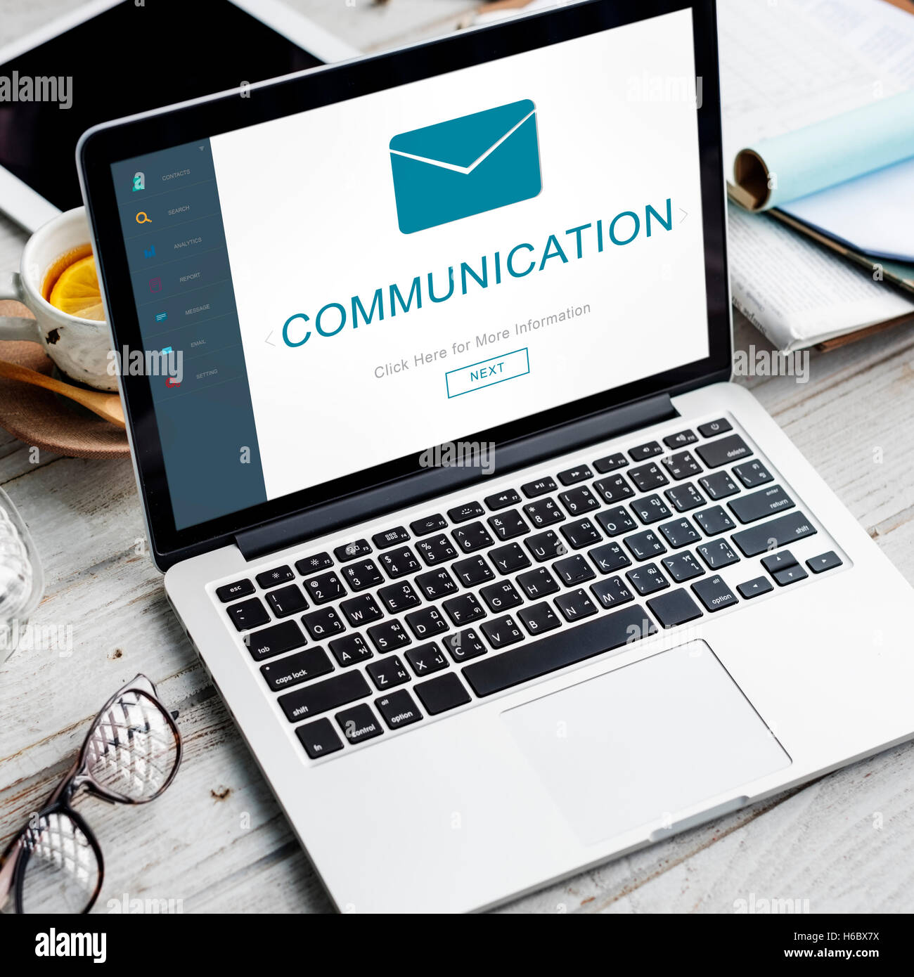 Communication Messaging Contact Envelope Online Concept Stock Photo - Alamy
