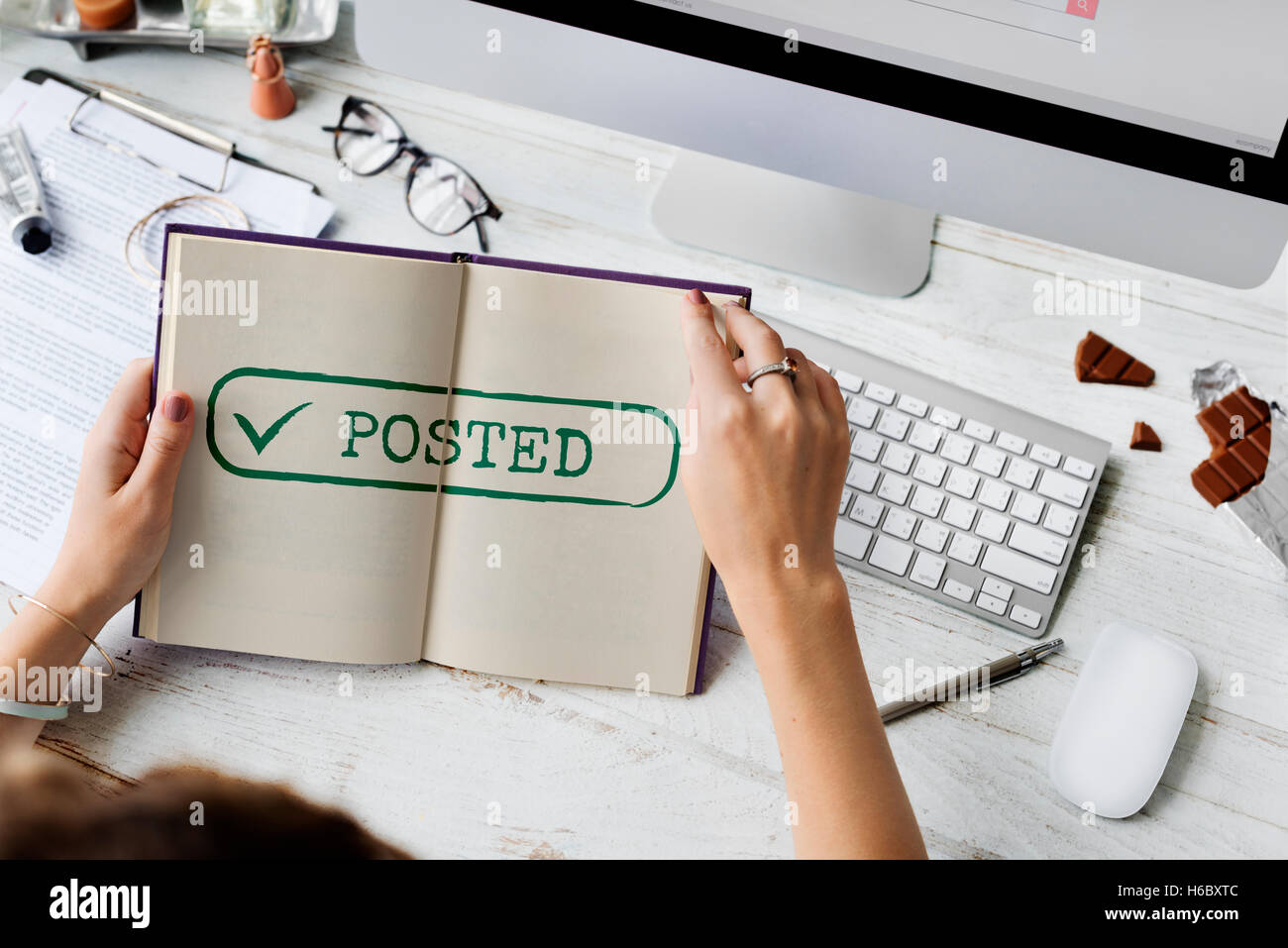 Posted Content Information Message Graphic Concept Stock Photo - Alamy