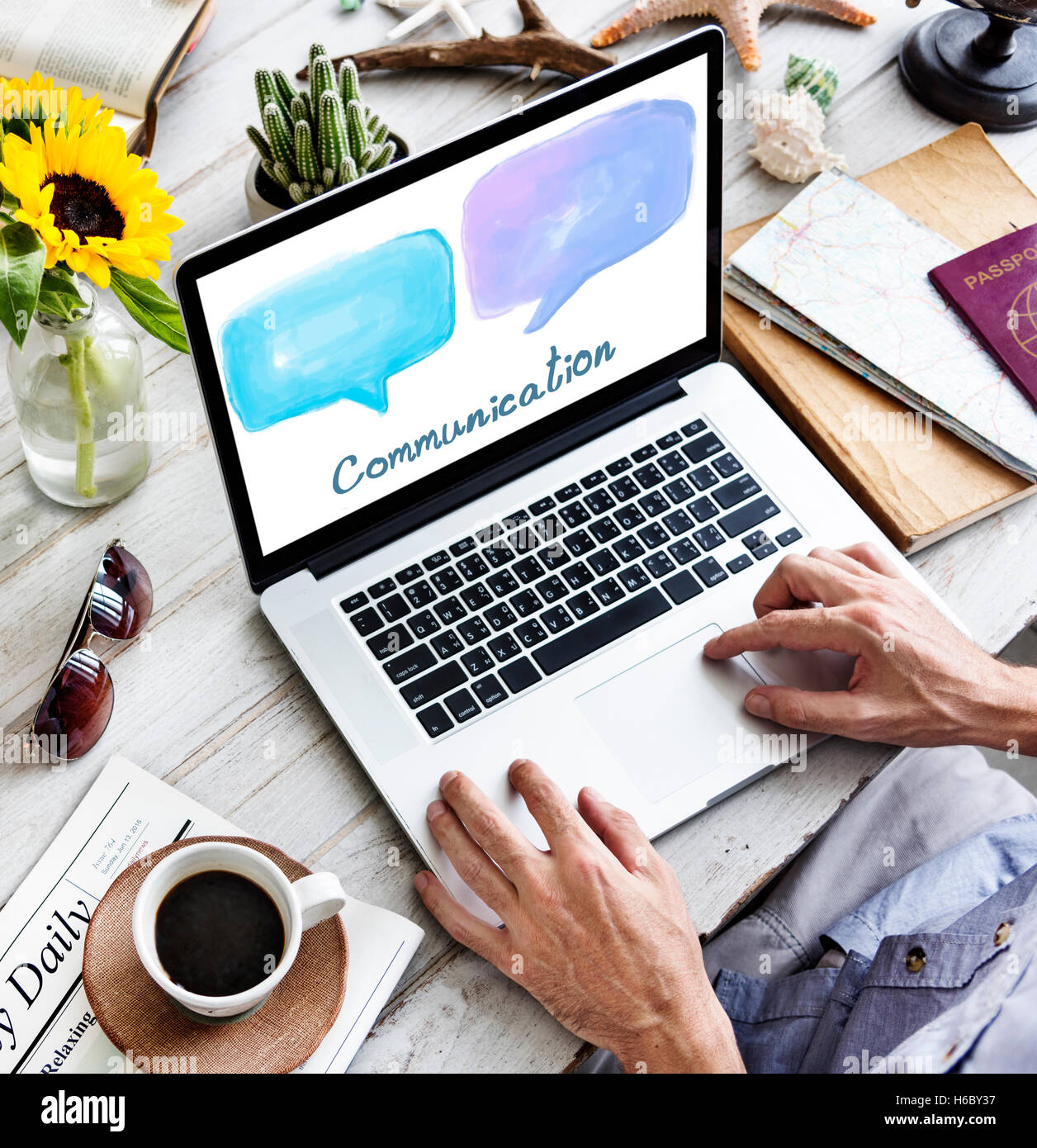 Communication Speech Bubble Symbol Concept Stock Photo - Alamy