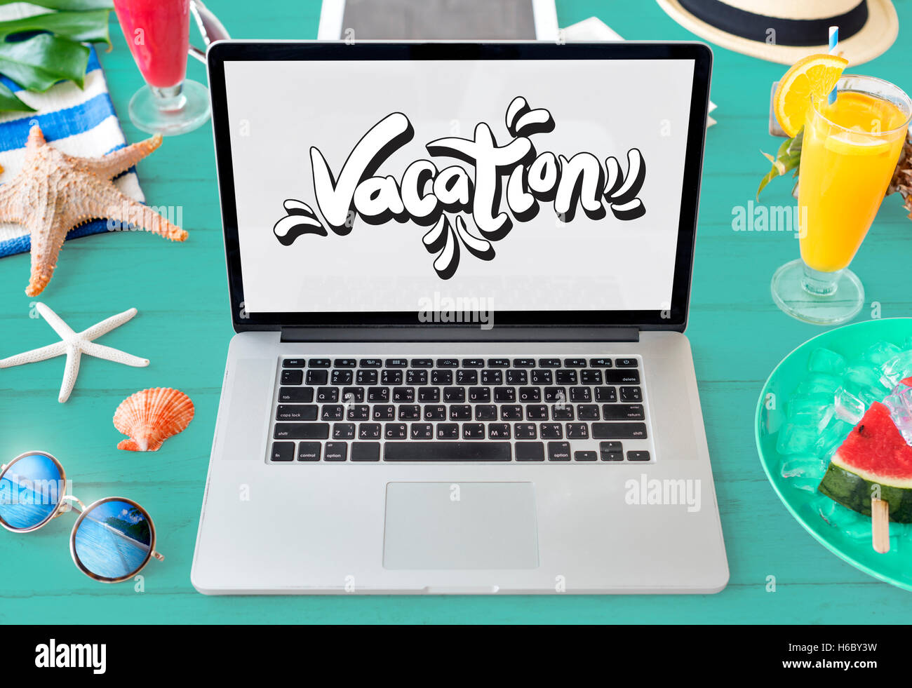 Beach Vocation Enjoy Holidays Summer Concept Stock Photo - Alamy