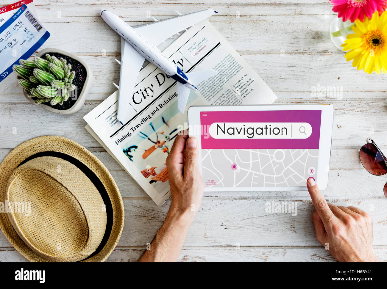 Navigation GPS Map Destination Concept Stock Photo - Alamy