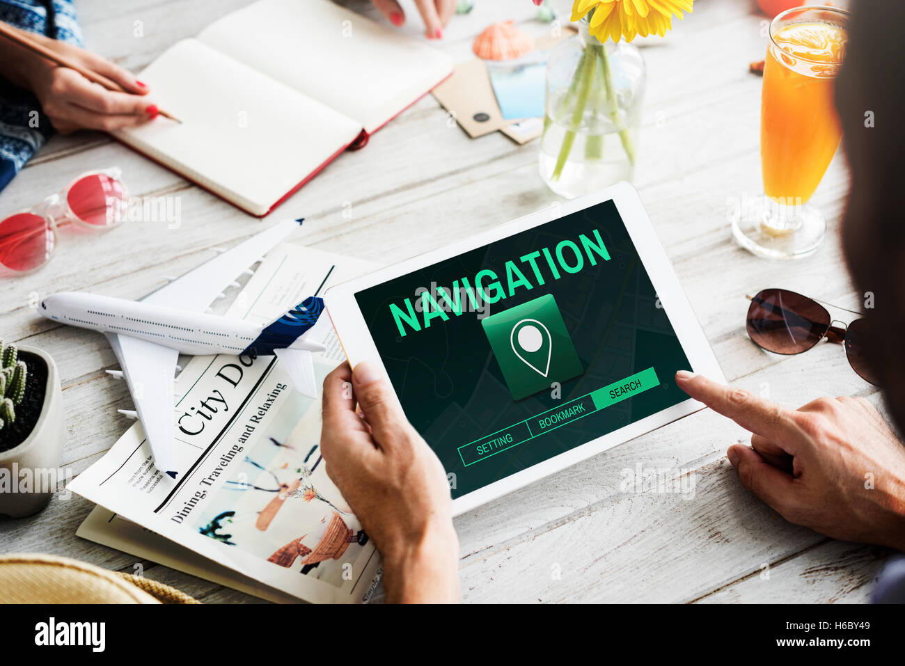 Navigation Destination Location GPS Map Concept Stock Photo - Alamy