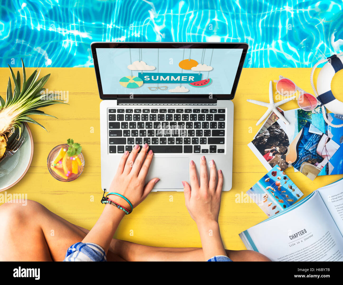 Summer Break Fun Party Banner Concept Stock Photo - Alamy