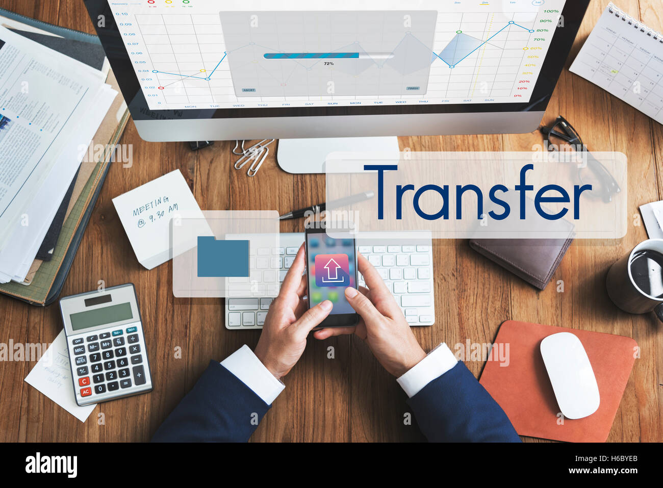 Transfer Loading Downloading Sending Sharing Concept Stock Photo - Alamy