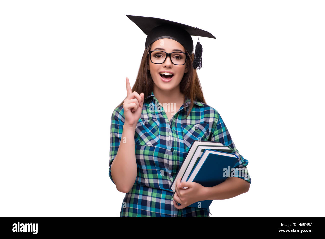 Young student isolated on the white background Stock Photo - Alamy