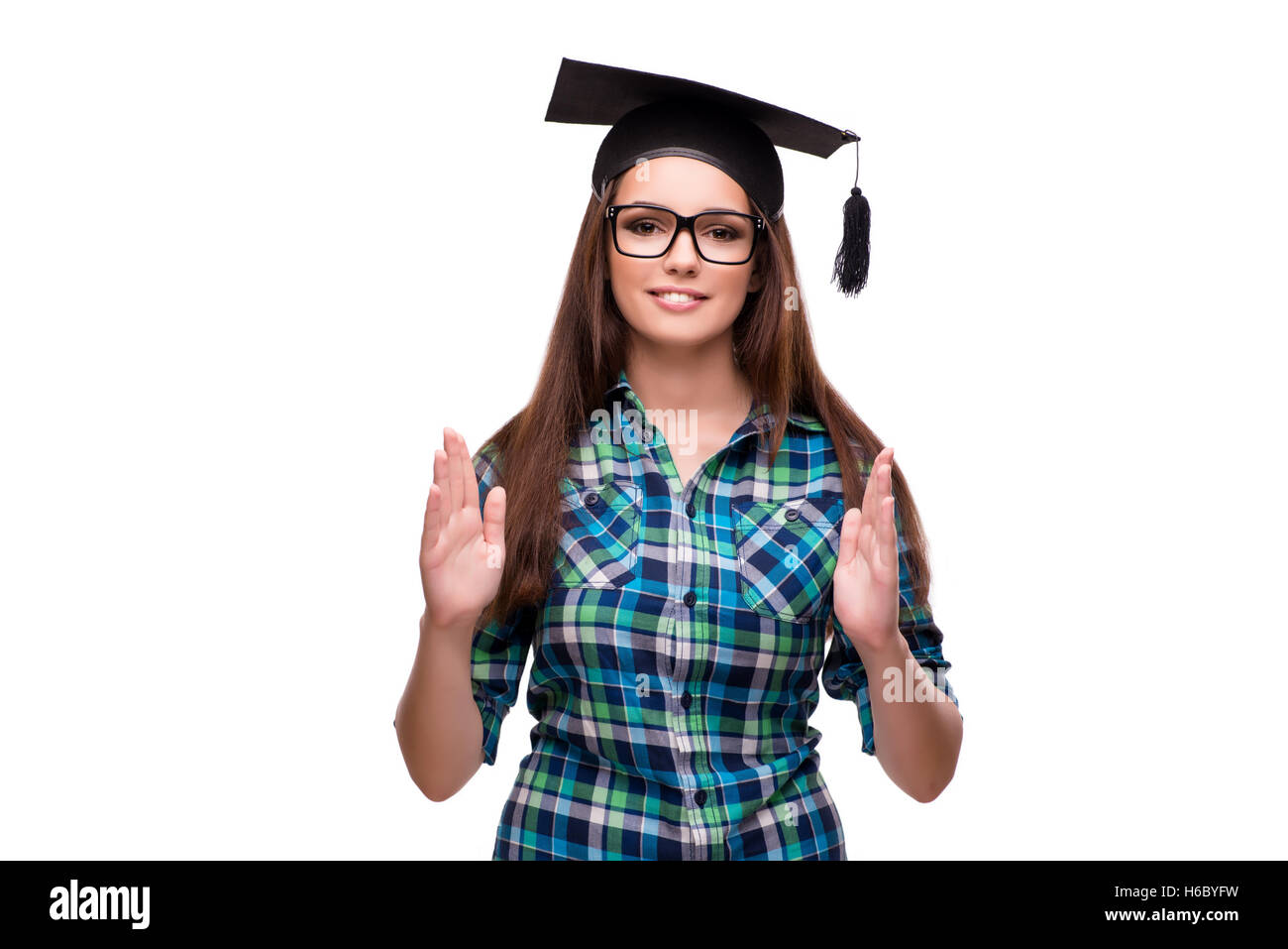 Young student isolated on the white background Stock Photo - Alamy
