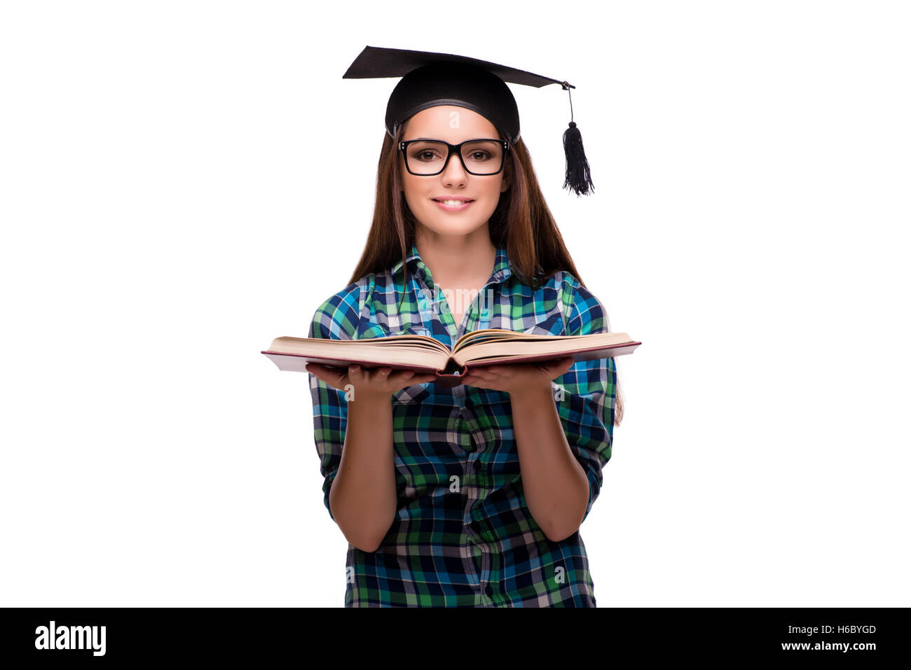 Young student isolated on the white background Stock Photo - Alamy
