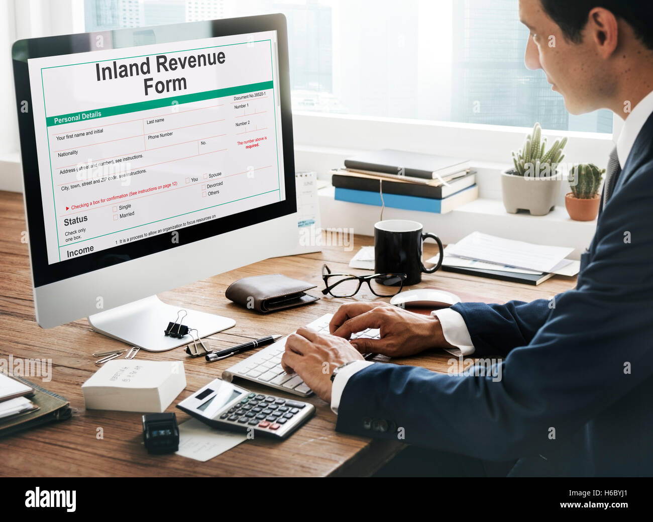 Inland Revenue Form Details Concept Stock Photo - Alamy