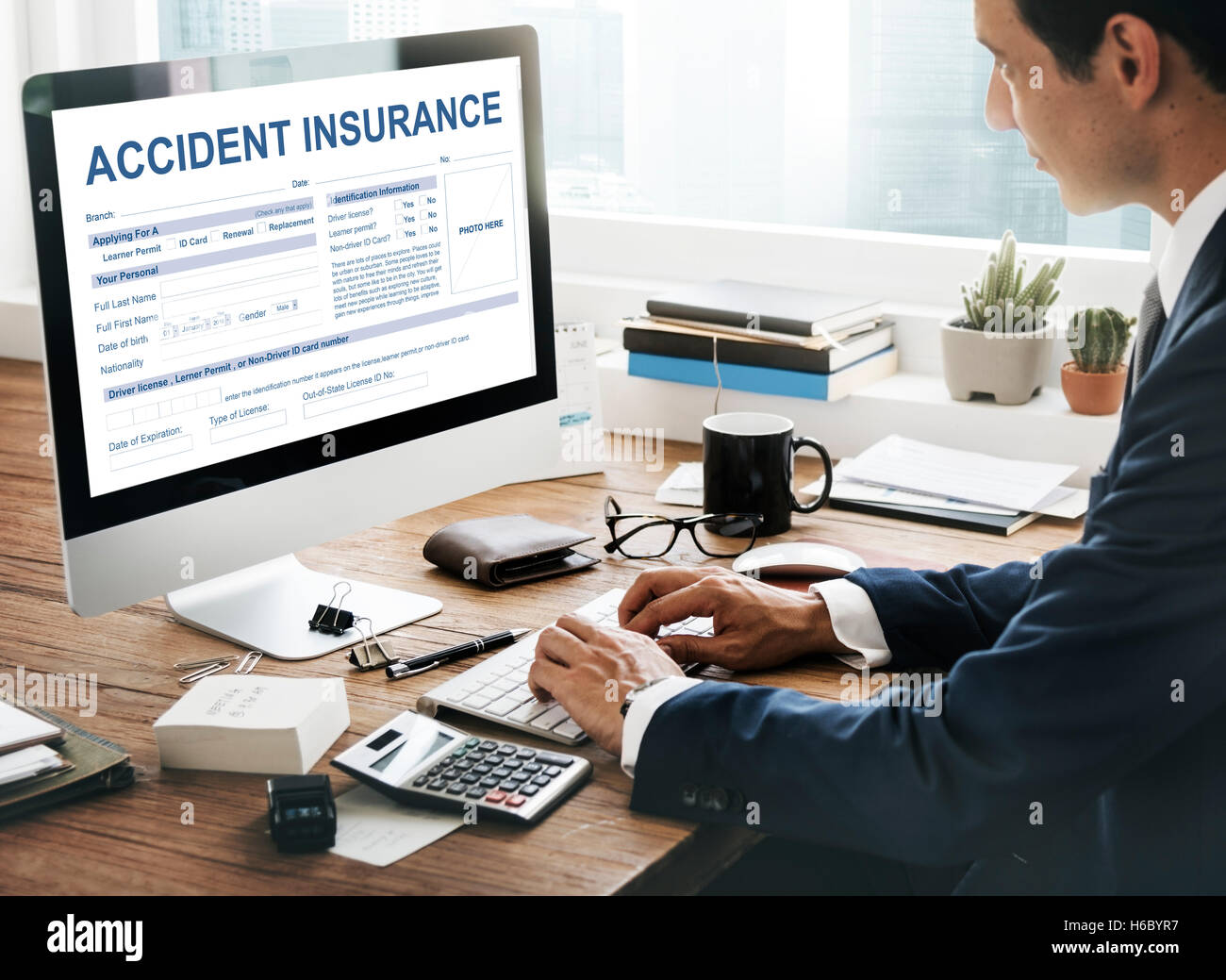 Accident Insurance Application Form Concept Stock Photo - Alamy