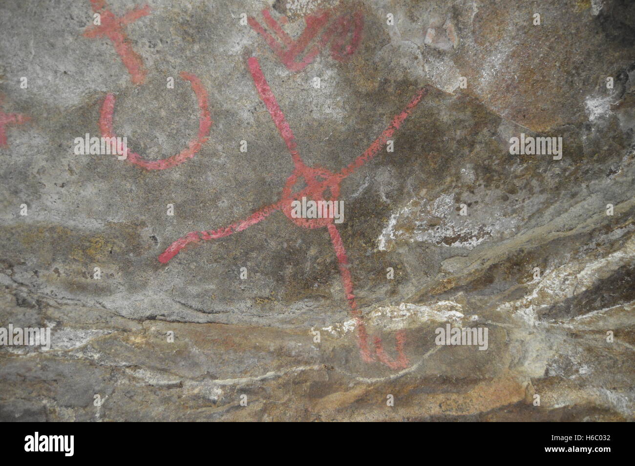 Cave paintings in Stone Elephant cave, Venezuela Stock Photo - Alamy