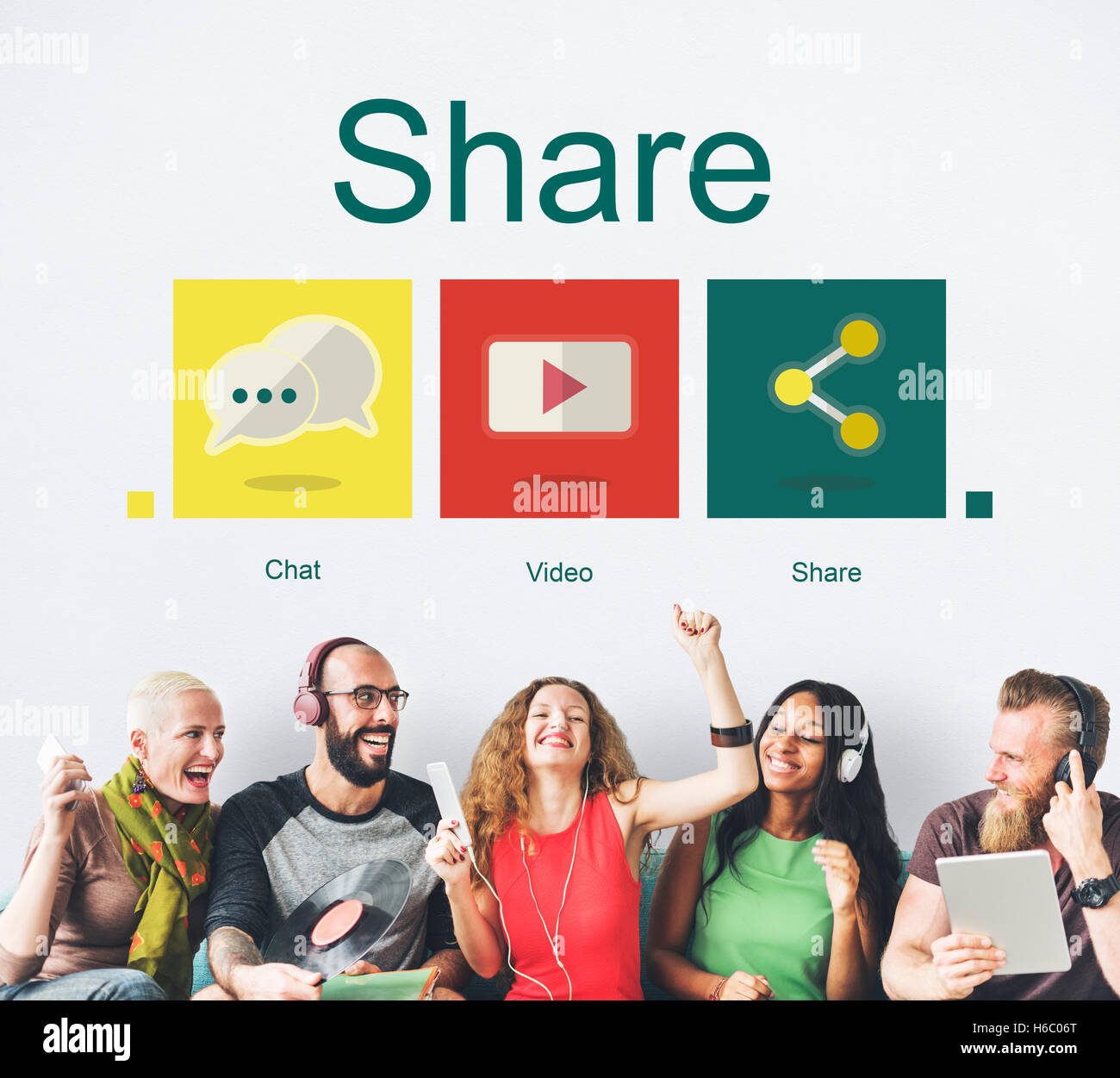 Share Social Network Connection Internet Concept Stock Photo - Alamy