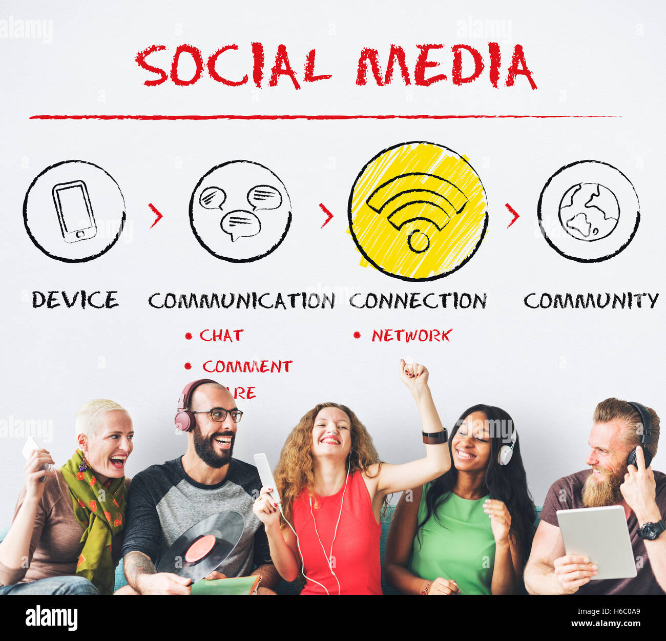 Social Media Connection Communication Graphic Concept Stock Photo - Alamy