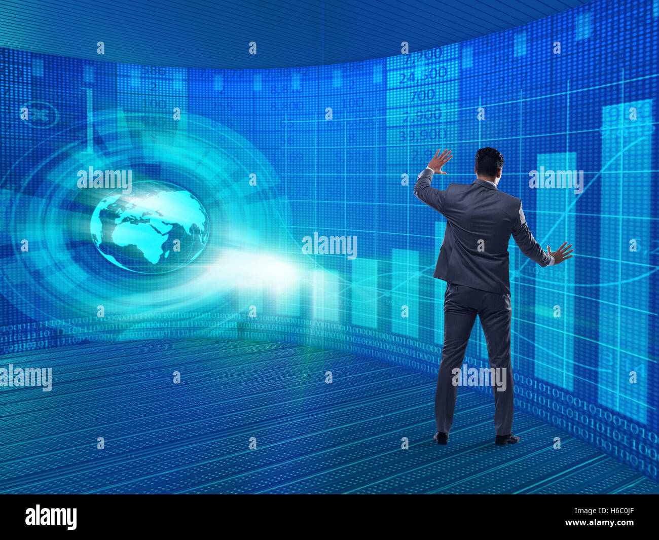Man in stock exchange trading concept Stock Photo - Alamy
