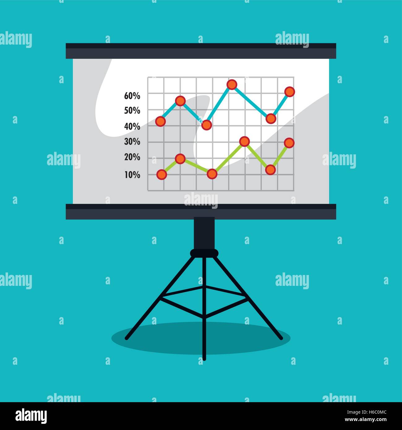 statistics in training board isolated icon design Stock Vector Image ...