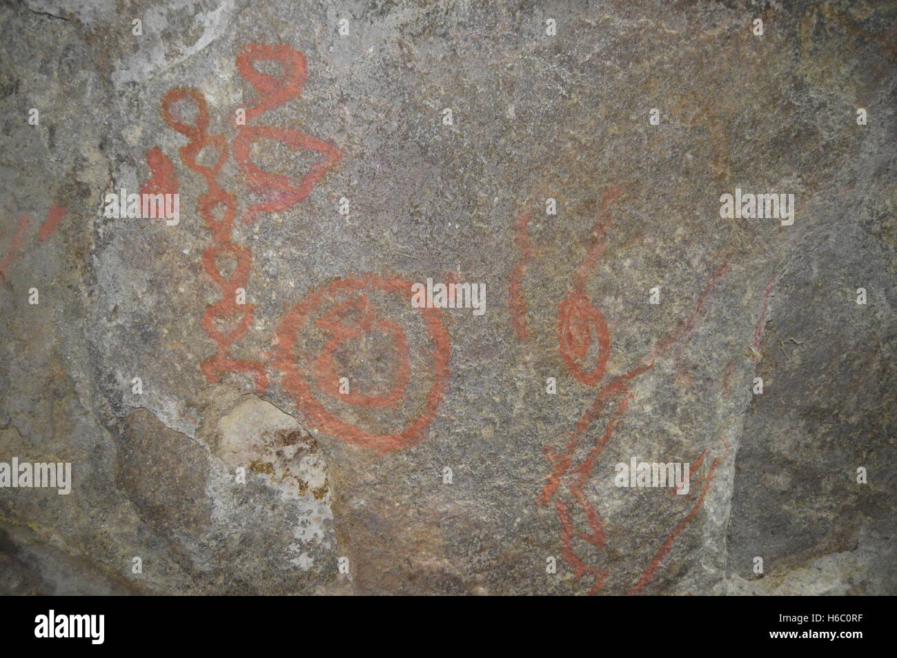Cave paintings in Stone Elephant cave, Venezuela Stock Photo - Alamy