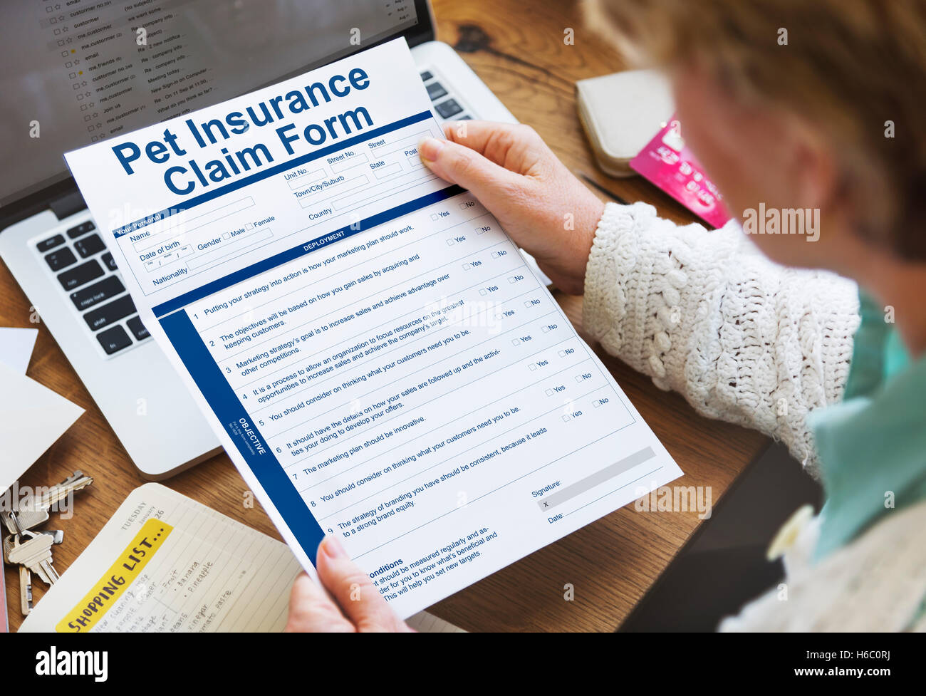 Pet Insurance Claim Document Form Concept Stock Photo - Alamy