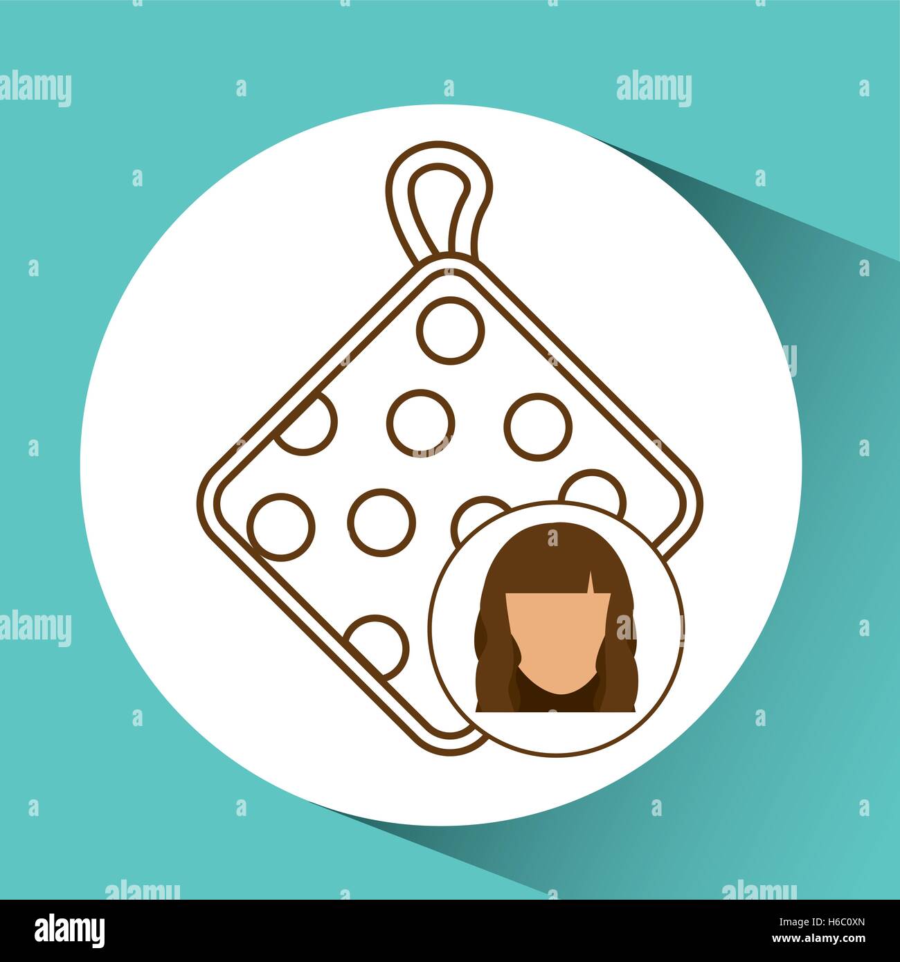 pot holder icon, female avatar blue background Stock Vector Image & Art ...