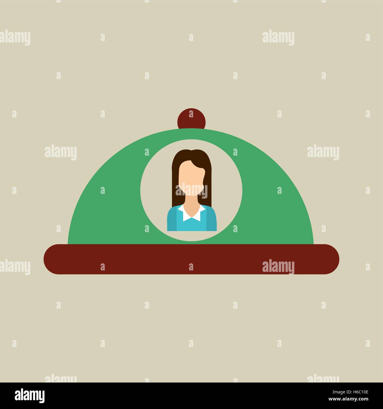 Woman serving plate dinner Stock Vector Images - Alamy